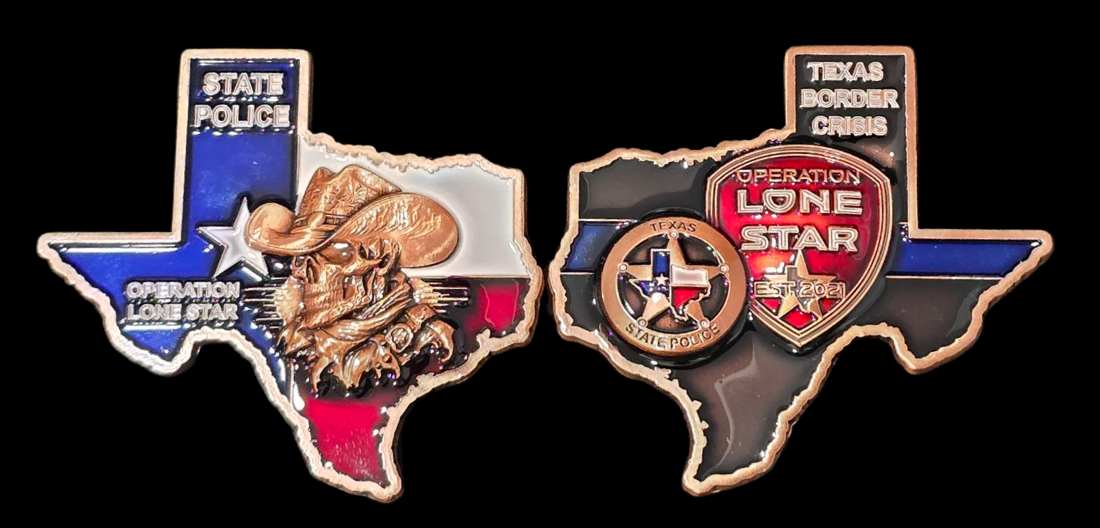 Operation Lone Star - Texas Shape Antique Copper – Texas Ju2tice ...